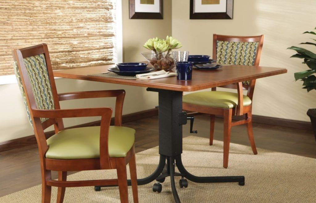 Adjustable Height Flip Top Pedestal Table - GPC Furniture