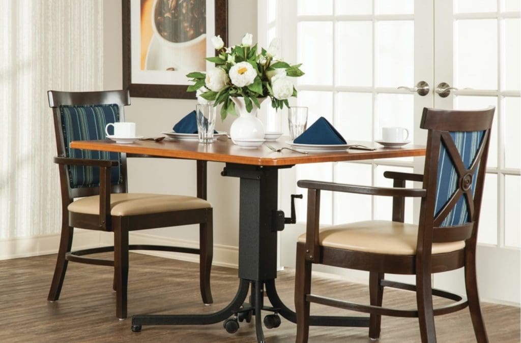Adjustable Height Flip Top Pedestal Table - GPC Furniture